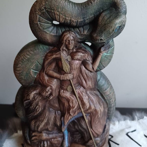 Skadi, Pagan Goddess Statue Norse , Wood Carving Wood Sculptura - Etsy