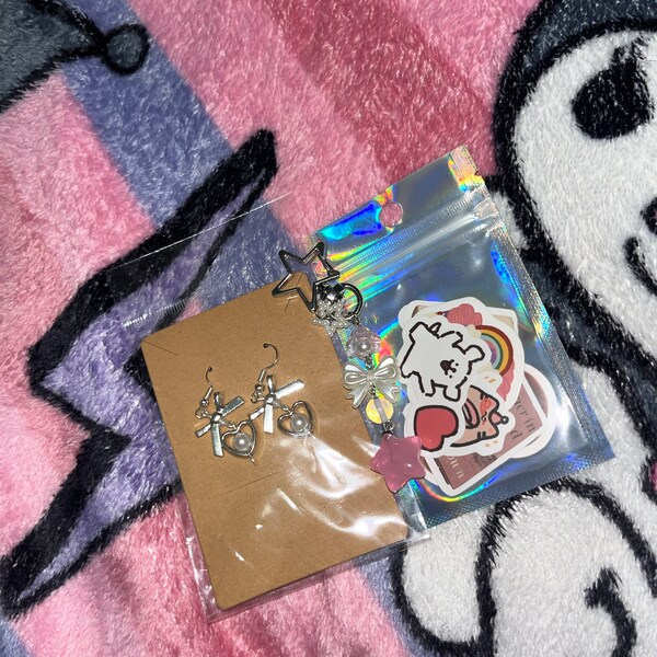 Blue Pink Purple Aesthetic Y2k Beaded Star Keychains - Etsy