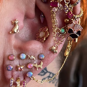 Vertical Labret Piercing Chain Piercing Chain Lip Piercing - Etsy UK