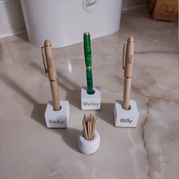 Personalized Single Pen Stand | Beton Stylus Holder | Concrete Custom ...
