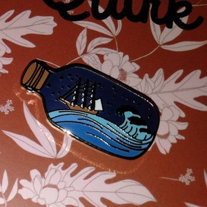 Enamel Pins Ship in a Bottle Artistic Designer Enamel Pin - Etsy