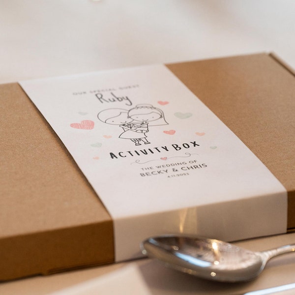Affordable Kids Wedding Activity Box, Personalised Child Activity Pack ...