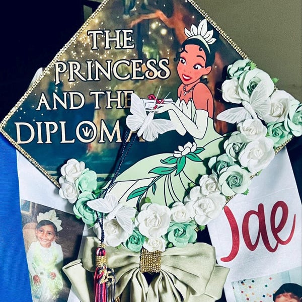 The Princess & the Diploma Printed Graduation Cap Topper, Princess ...