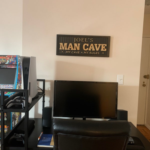 Personalized Man Cave Sign Custom Man Cave Name Sign for Bar Game Poker ...