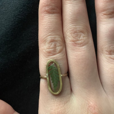 Fern Ring, Plant Ring, Botanical Ring, Pressed Fern Ring, Gold Fern ...