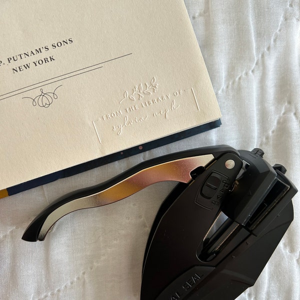 Greenery Book Embosser Personalised | Book Plate Embosser | Rubber ...