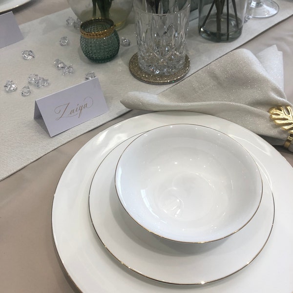 Handwritten Place Names Gold Calligraphy Wedding Place Cards Gold Ink ...