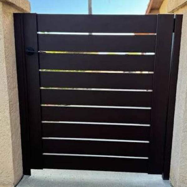 Alumission Aluminum Fence Panel Black Powder Coat - LA Style - Etsy