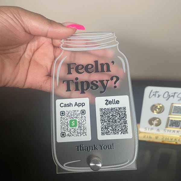QR Code Tip Jar Sign, Virtual Tips - Etsy