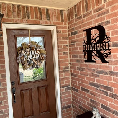 Split Letter Monogram-metal Sign-door Hanger-family Sign-housewarming ...