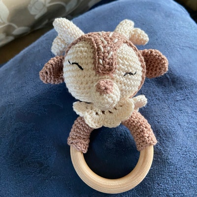 Newborn Baby Rattles, Deer Animal Rattles for Baby Personalized Gift ...