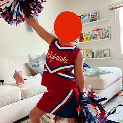 Red & Blue Cheer Uniform, Customized Cheerleading Uniform, Girls Cheer ...