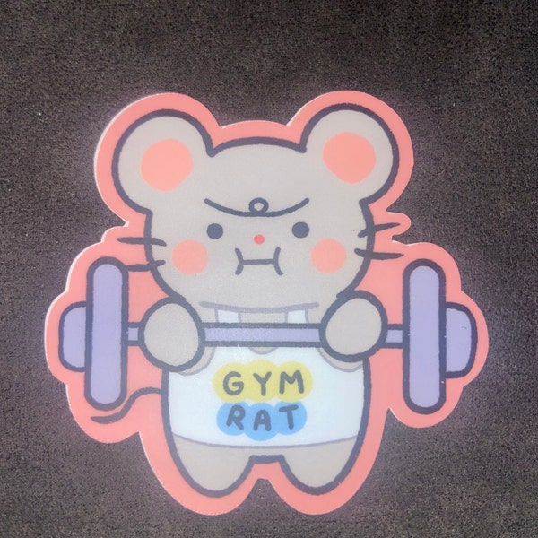 Little Apple the Gym Rat | Die Cut Sticker for Journal, Water Bottle ...