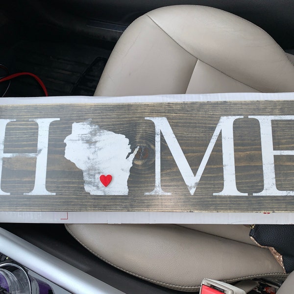 Wisconsin Home Sign. Wisconsin Home Decor. Wisconsin Art. Rustic Home ...