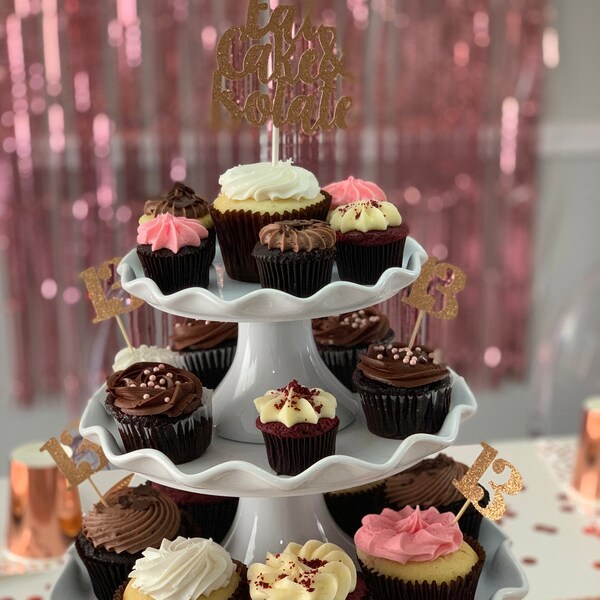 Number 13 Cupcake Toppers, Thirteen Food Picks, 13th Birthday ...