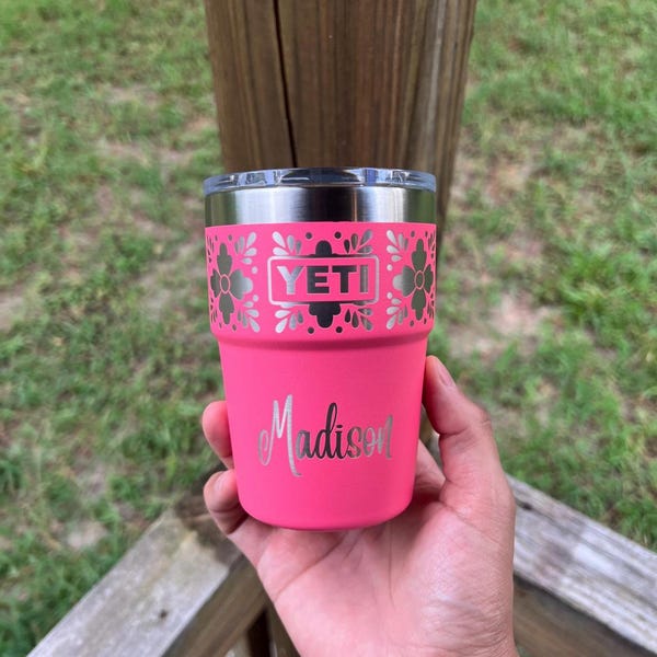 Personalized Floral Design Yeti 20oz Rambler Tumbler 360 Degree ...