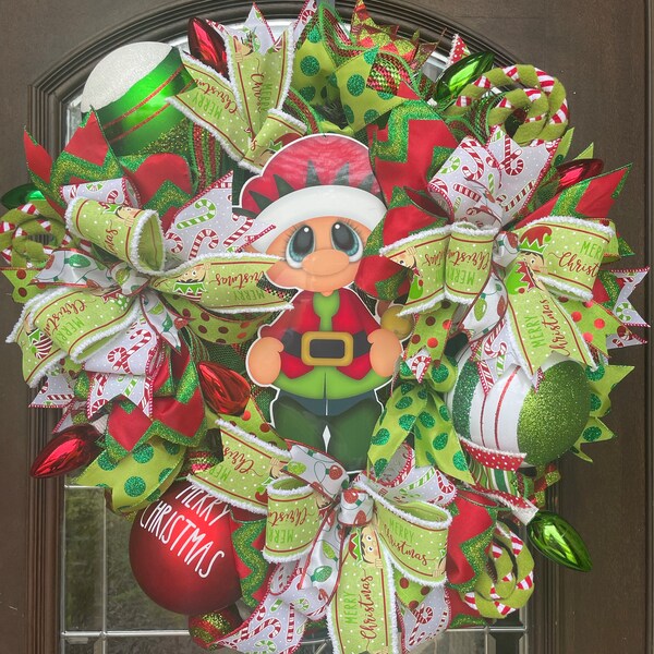 Christmas Elf Wreath Sign #1004 Wreath Attachment, Wreath Supplies ...