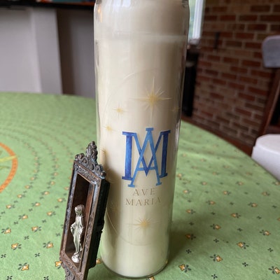 Mother Mary Prayer Candle, Ave Maria Candle, Unscented, Vegan, Soy ...