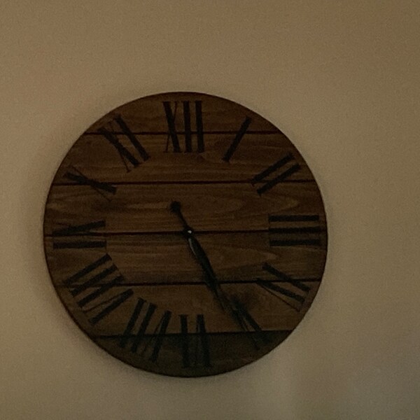 Solid Walnut Wall Clock, Walnut Clock, Large Wall Clock, Roman Numerals, Decor, Wall Hanging ...