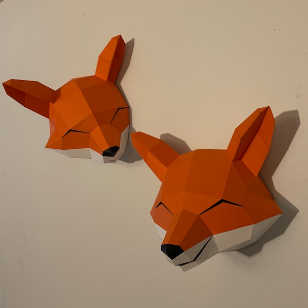 Fox 3D Papercraft Pattern, Forest Theme Decor (PDF Pattern) - Etsy