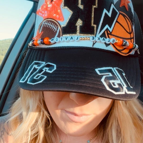 Everything Football Mama Trucker Hat With Custom Mascot Chain High ...