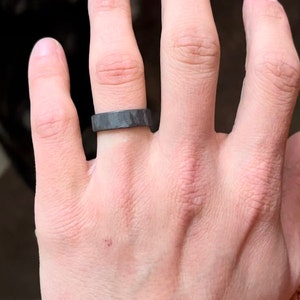 Black Zirconium Wedding Band Set, Men's and Women's Handmade Wedding ...