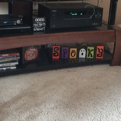 HALLOWEEN SPOOKY BLOCKS Halloween Decor Halloween Wood - Etsy