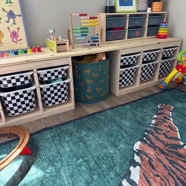 Ollie Checkerboard Storage Bin Sticker // IKEA Trofast Decal / IKEA ...