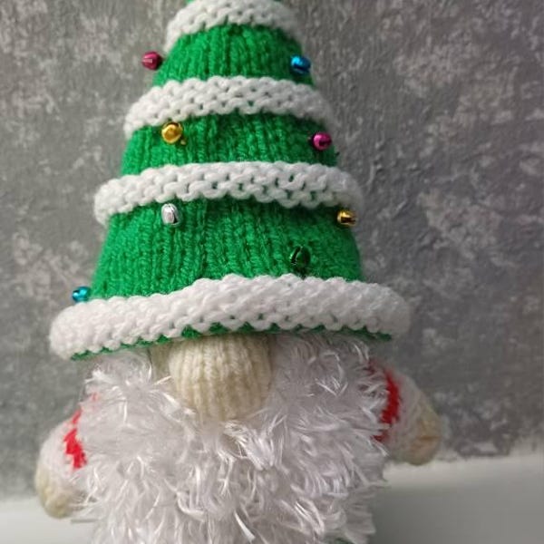 PDF Knitting Pattern Santa Tree Hat Gonk Christmas Gnome Toy Ornament ...