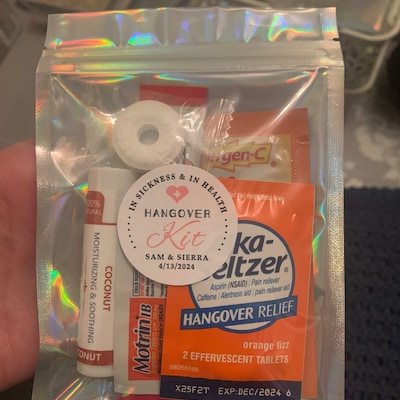 Hangover Kit Labels, Wedding Favor Stickers, Bachelorette Party Favors ...