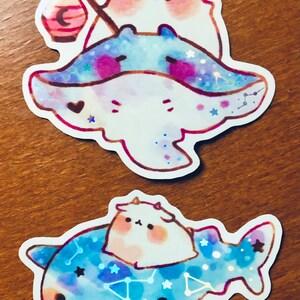 Cute Animal Foodies 2 Stickers/ Matte/ Holographic/ Die Cut Stickers ...