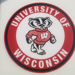 Wisconsin Badgers W Circle Logo Sticker / Vinyl Decal 10 Sizes | Etsy