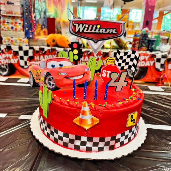 Cars Cake Topper, Custom Cake Topper, Personalized Cars Cake Topper ...