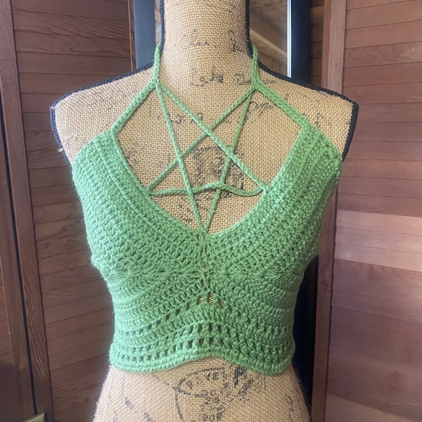 Crochet PATTERN | Pentagram Crop Top Crochet Pattern | Women's Witchy ...