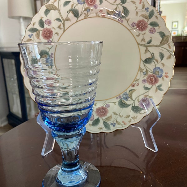 4 Royal BLUE Vintage BOOZY MILKSHAKE Glasses Cocktail Ice Cream Parlor ...