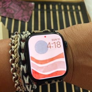 Retro Flowers Iwatch Face Design, Apple Watch Wallpaper Groovy Floral ...