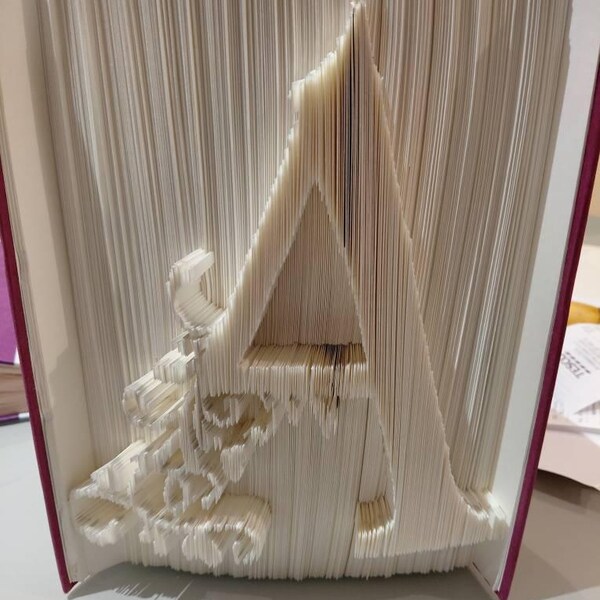 Flourish Letter A Book Fold PATTERN, Cut and Fold Pattern, Initial ...