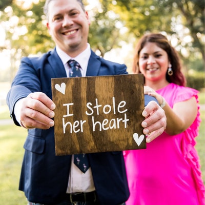 Engagement Photo Props, Couples Engagement Props, I Stole Her Heart ...