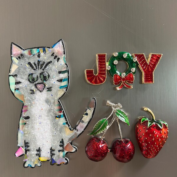 Ice Cream Cone Magnet - Ice Cream Magnet - Repurposed Jewelry - Child's ...