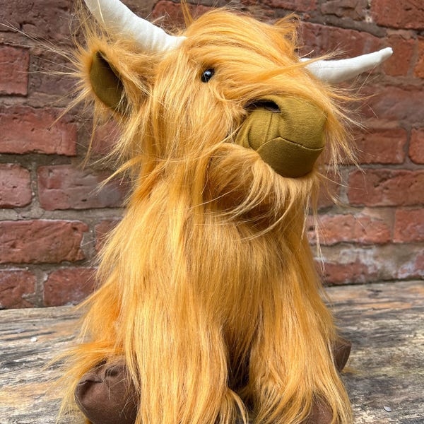 Angus the Highland Cow PDF Sewing Pattern 19" Plush Stuffed Animal Soft ...