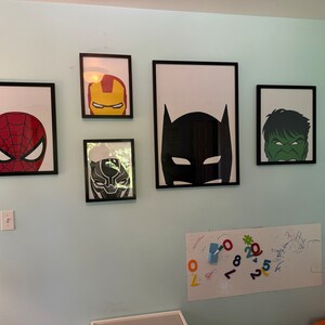 Set of 7 Superhero Prints, Affirmations for Kids, Kids Room Superheroes ...
