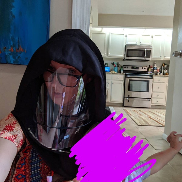 Hooded Cotton Face Shield Reusable,anti Fog Shield Mask , Face Mask ...