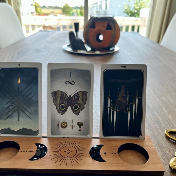 Celestial Tarot Card Display Stand: Authentic Crystal Chip Options ...