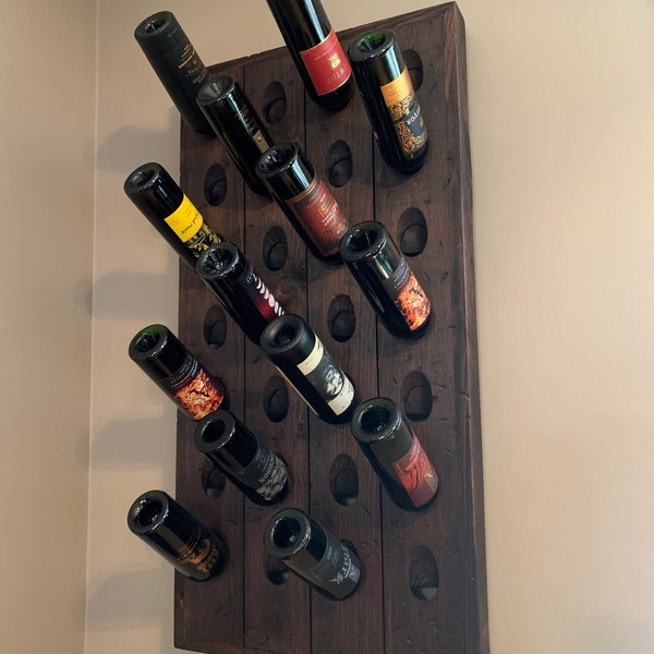 28 Bottle French Riddling Wine Rack: Rustic Mahogany Finish - Etsy