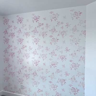Sweet Roses Wall Stencil Wall Stencils Instead of Floral Wallpaper ...