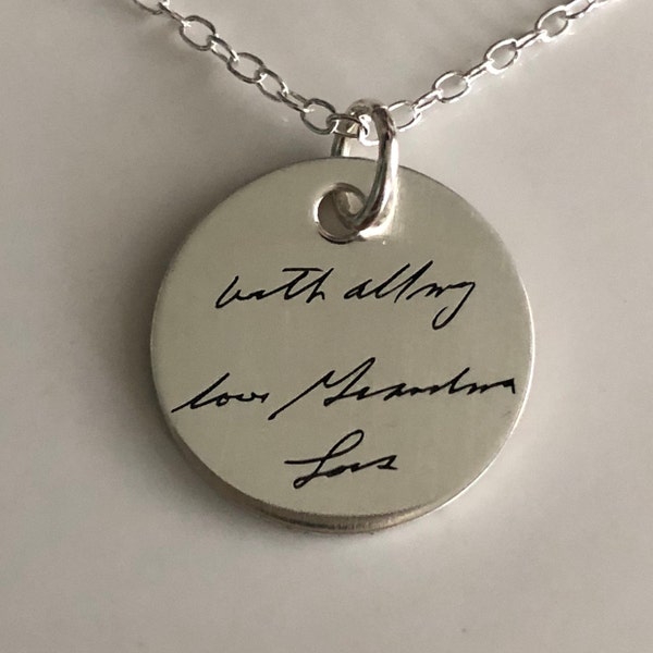 Signature Necklace • Signature Jewelry • Handwriting Jewelry • Actual ...