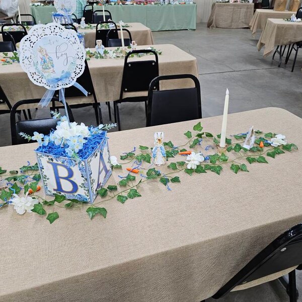 Peter Rabbit Centerpieces, Baby Shower Centerpiece, Little Bunny, Cake ...