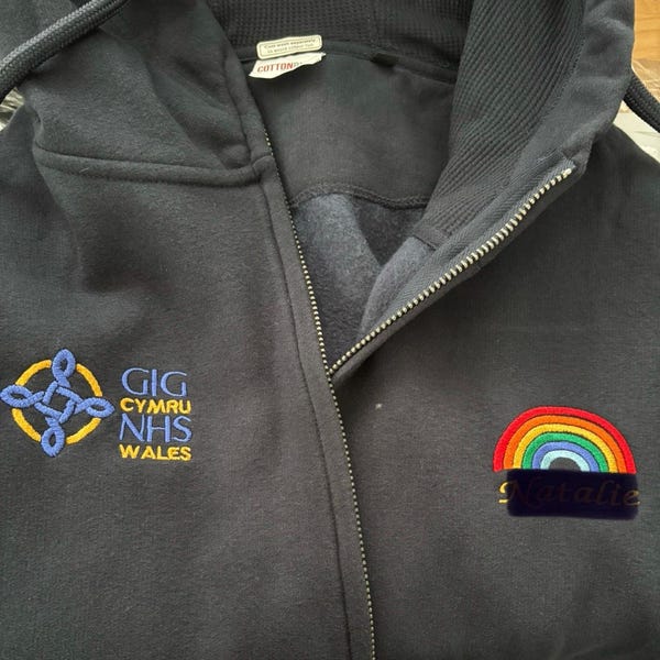 NHS Medical Zipped Hoodie, With Heart Design for NHS Cardiac Personnel ...