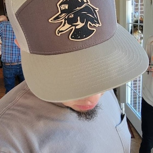 PVC Patch 7 Panel Hats HDW Wood Duck Design Tan and Brown Color, With ...