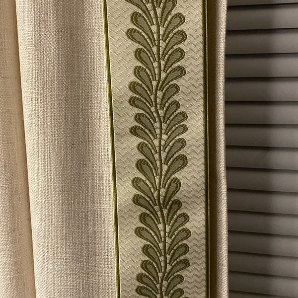 Blue Collection Imitated Silk Curtain Trim by the Yard, Jacquard Border ...